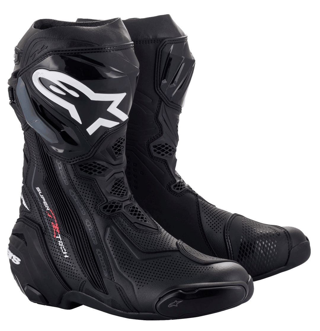 Supertech R Vented - Black Motorcycle Boots | Alpinestars®