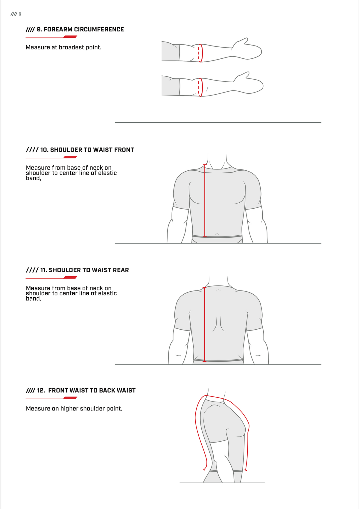 Tech Vision Made To Measure Size Guide